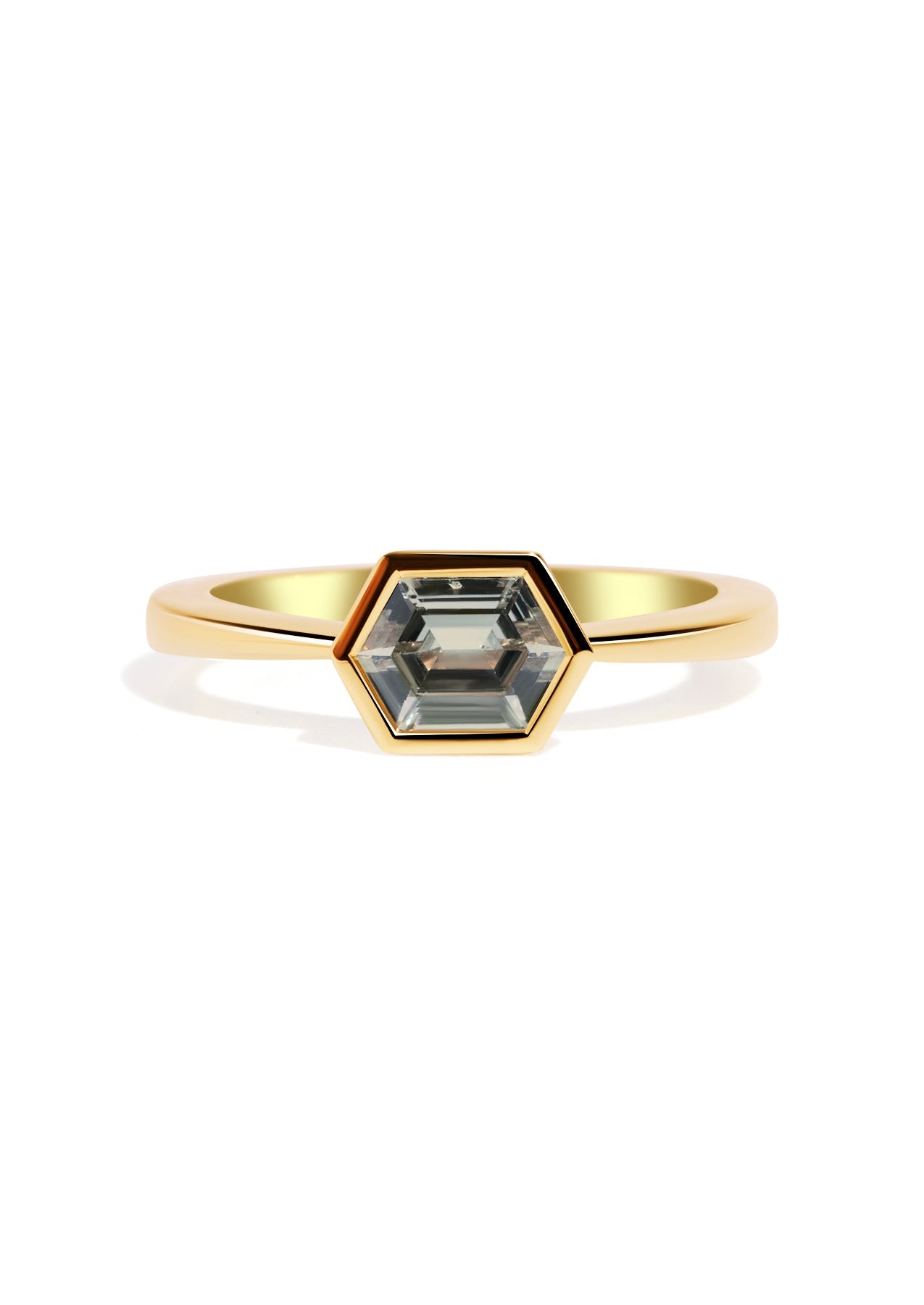 The Isabel Ring with 0.90ct Hexagon Cut Green Sapphire – Molten Store