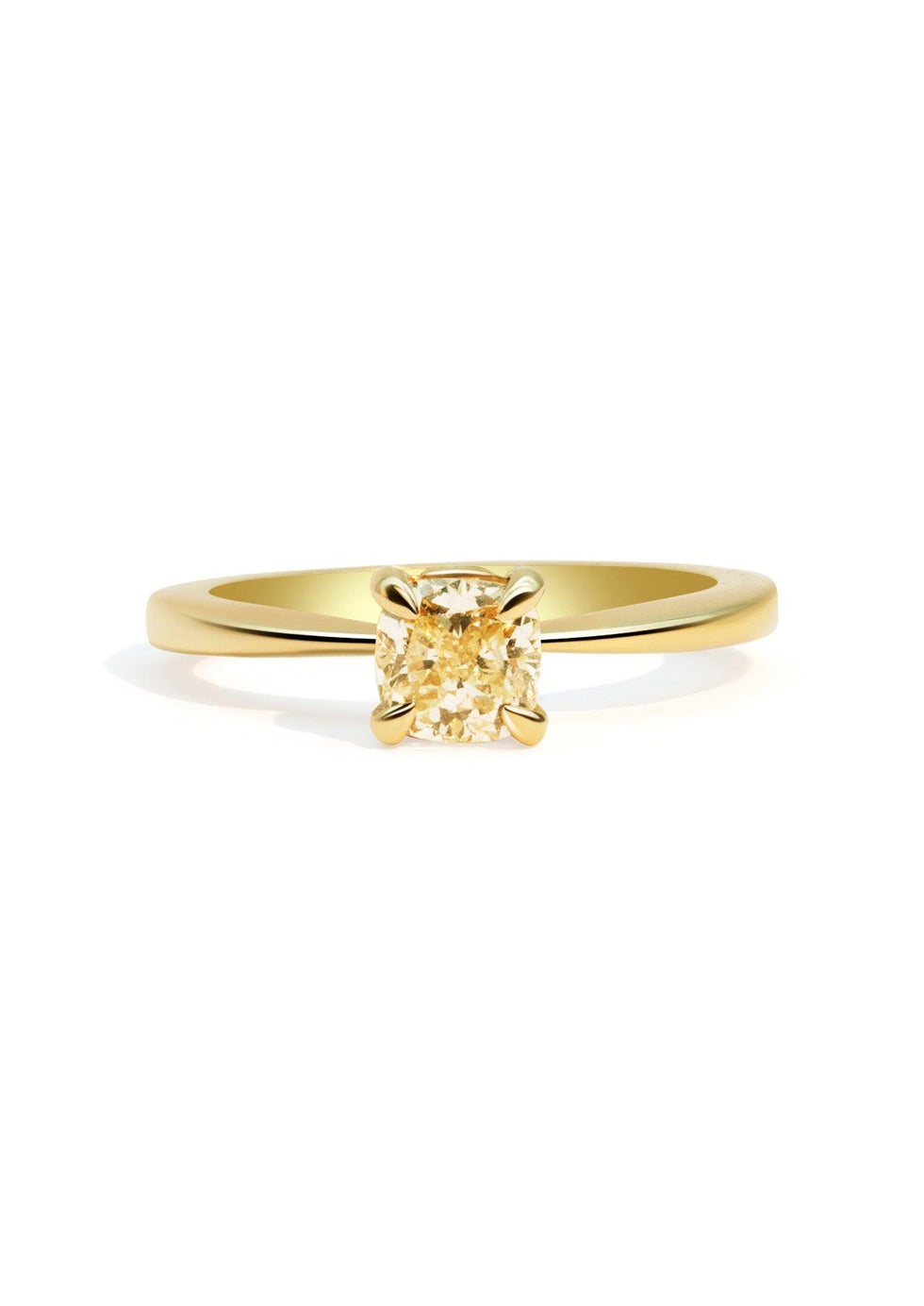 The June Ring with 1ct Cushion Yellow Diamond – Molten Store